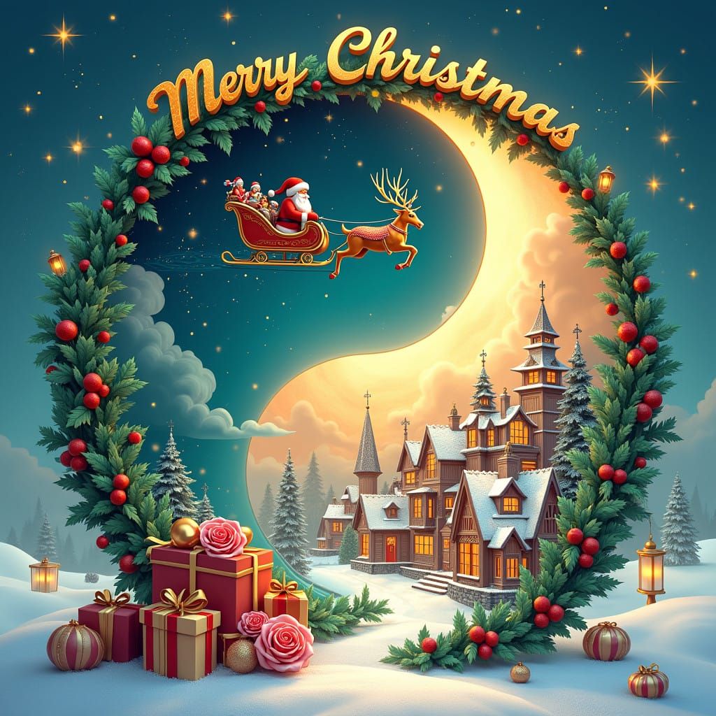 Merry Christmas inside Yin Yang - Majestic Yin Yang Christm...