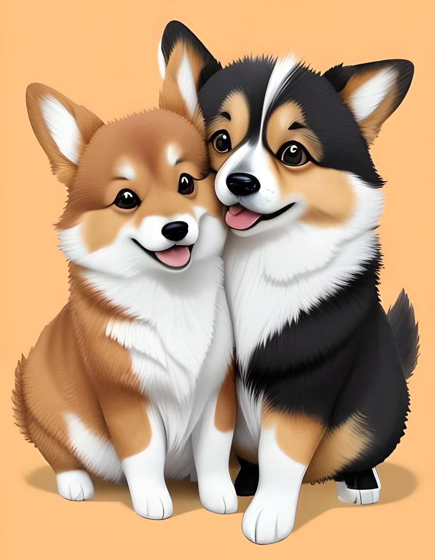 A Couple of Corgi - AI Generated Artwork - NightCafe Creator