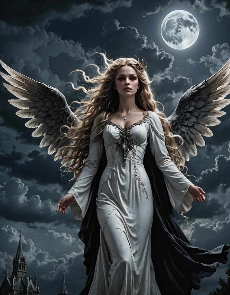 Gothic female angel - AI Generated Artwork - NightCafe Creator