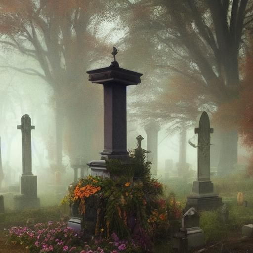 Flowers On A Grave - AI Generated Artwork - NightCafe Creator
