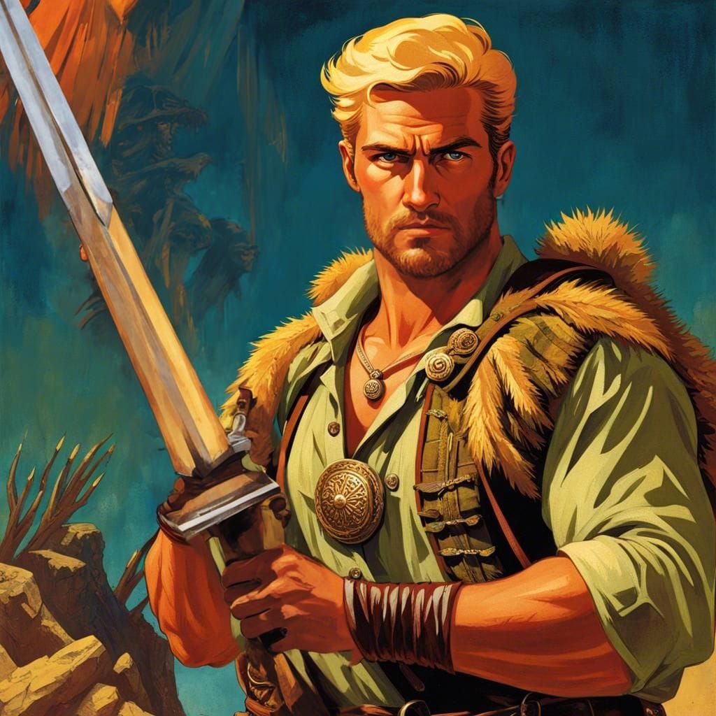 Pulp Adventure Hero 2.0 - AI Generated Artwork - NightCafe Creator