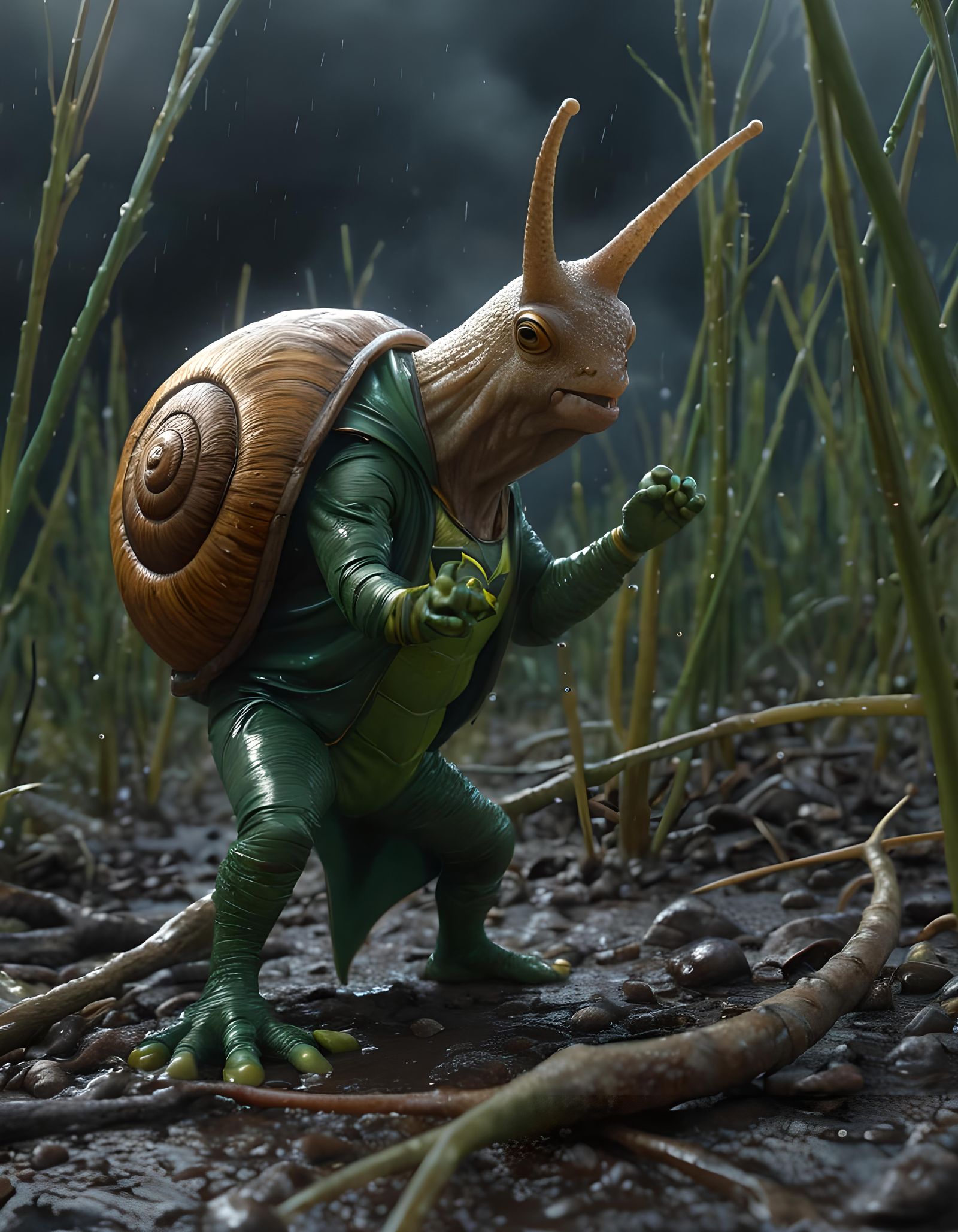 Super Samurai Snail - AI Generated Artwork - NightCafe Creator