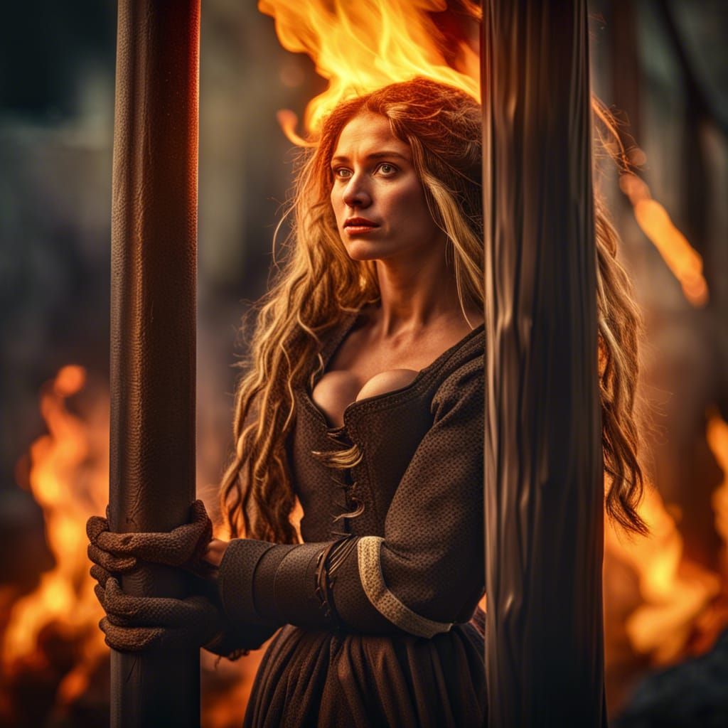 Burning a witch at the stake - AI Generated Artwork - NightCafe Creator