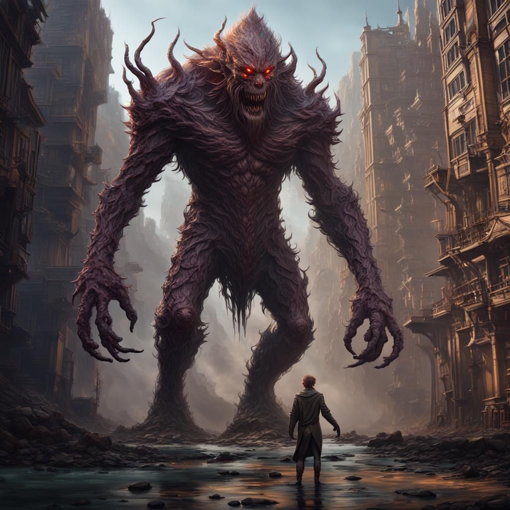 A tall humanoid monster - Fantastical Humanoid Beast in Vibr...