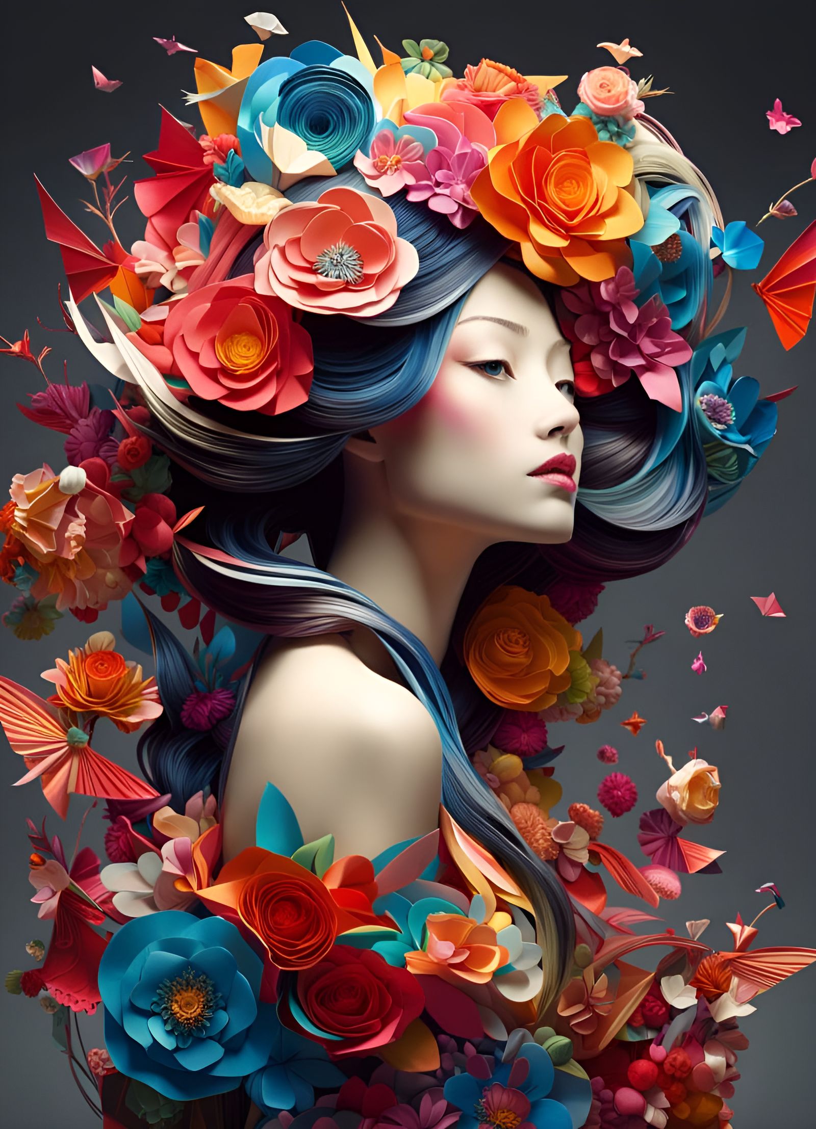 Origami Goddess - AI Generated Artwork - NightCafe Creator