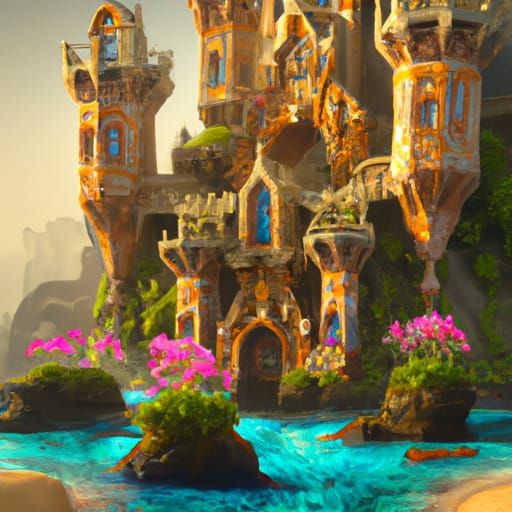 Shell Elf Water Temple - AI Generated Artwork - NightCafe Creator