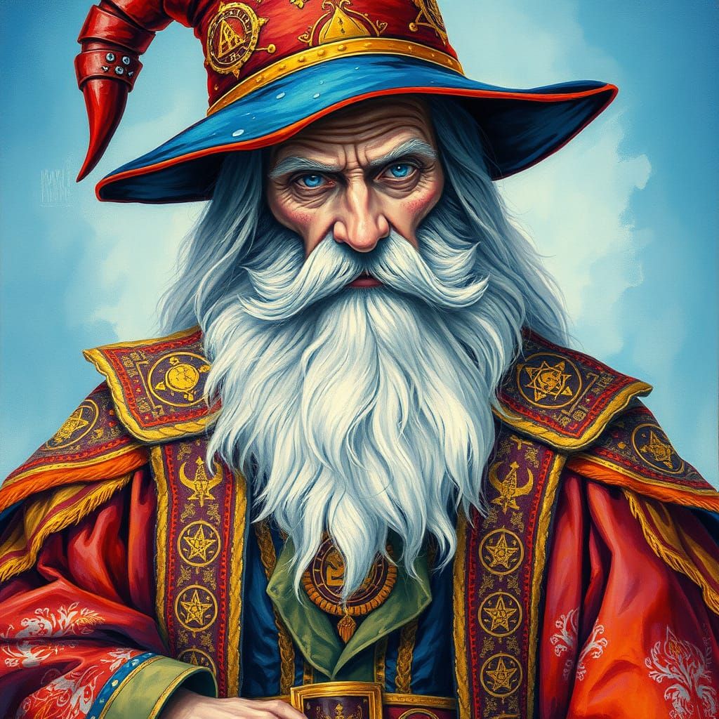 wizard - Enchanted Wizard Attire in Dreamlike Gouache Style