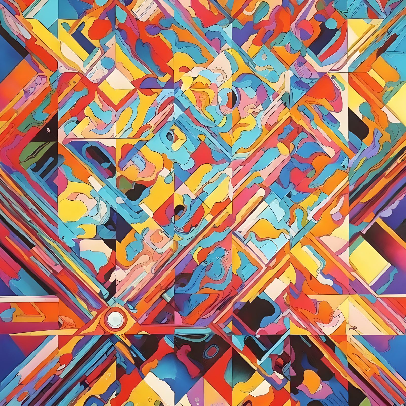 Abstract geometric maximalist 25jun23 - AI Generated Artwork ...