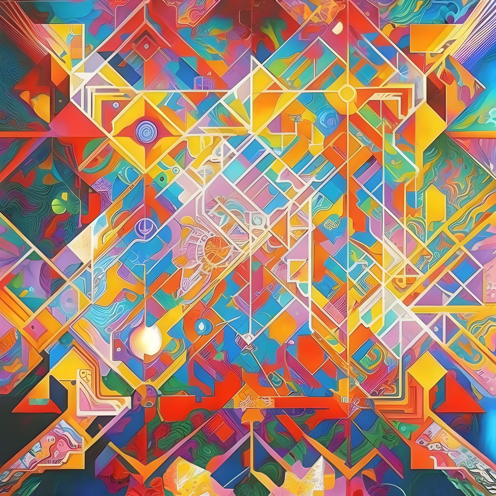 Gallery: Abstract geometric maximalist 25jun23 - AI Generated Artwork ...