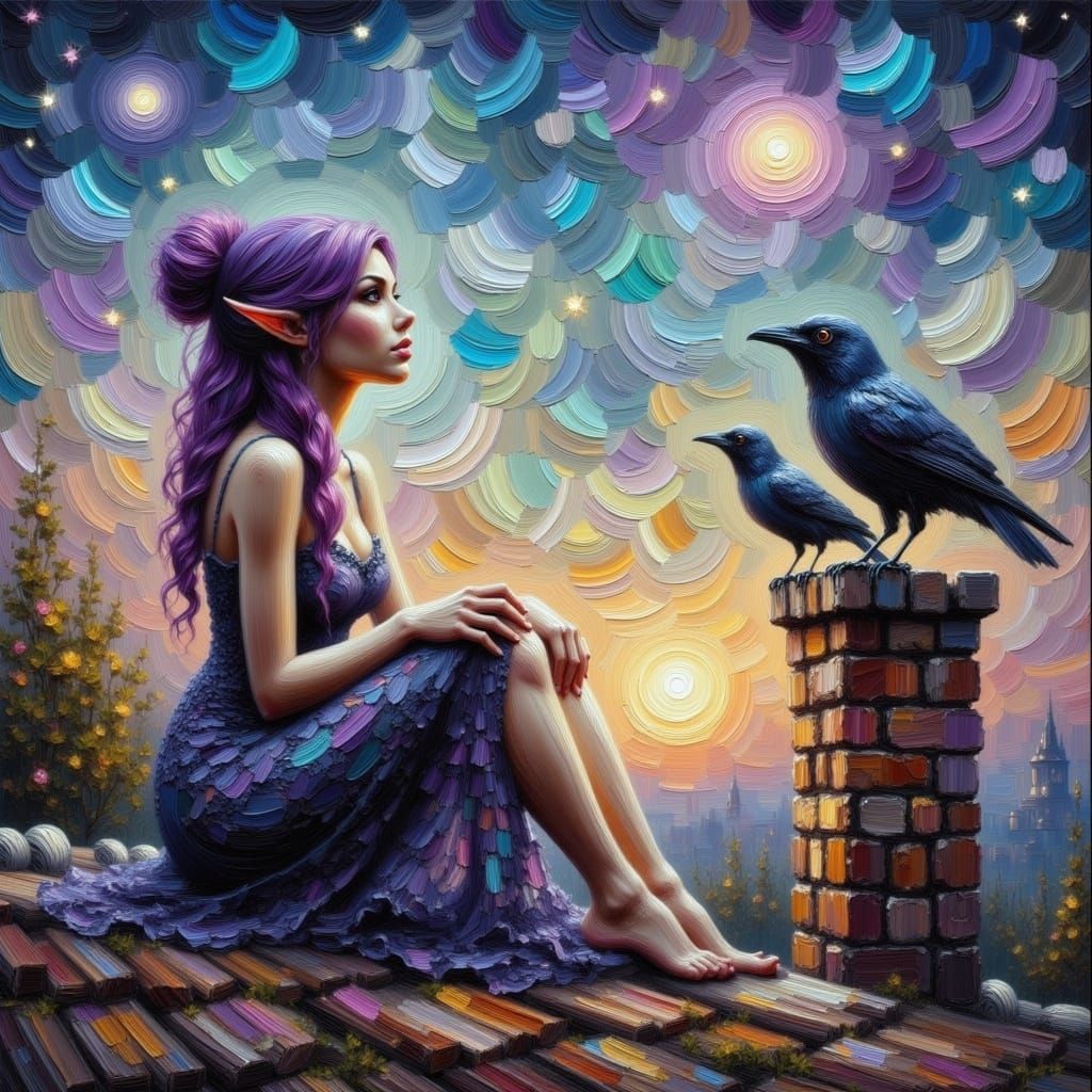 The elf and the crows - The elf and the crows