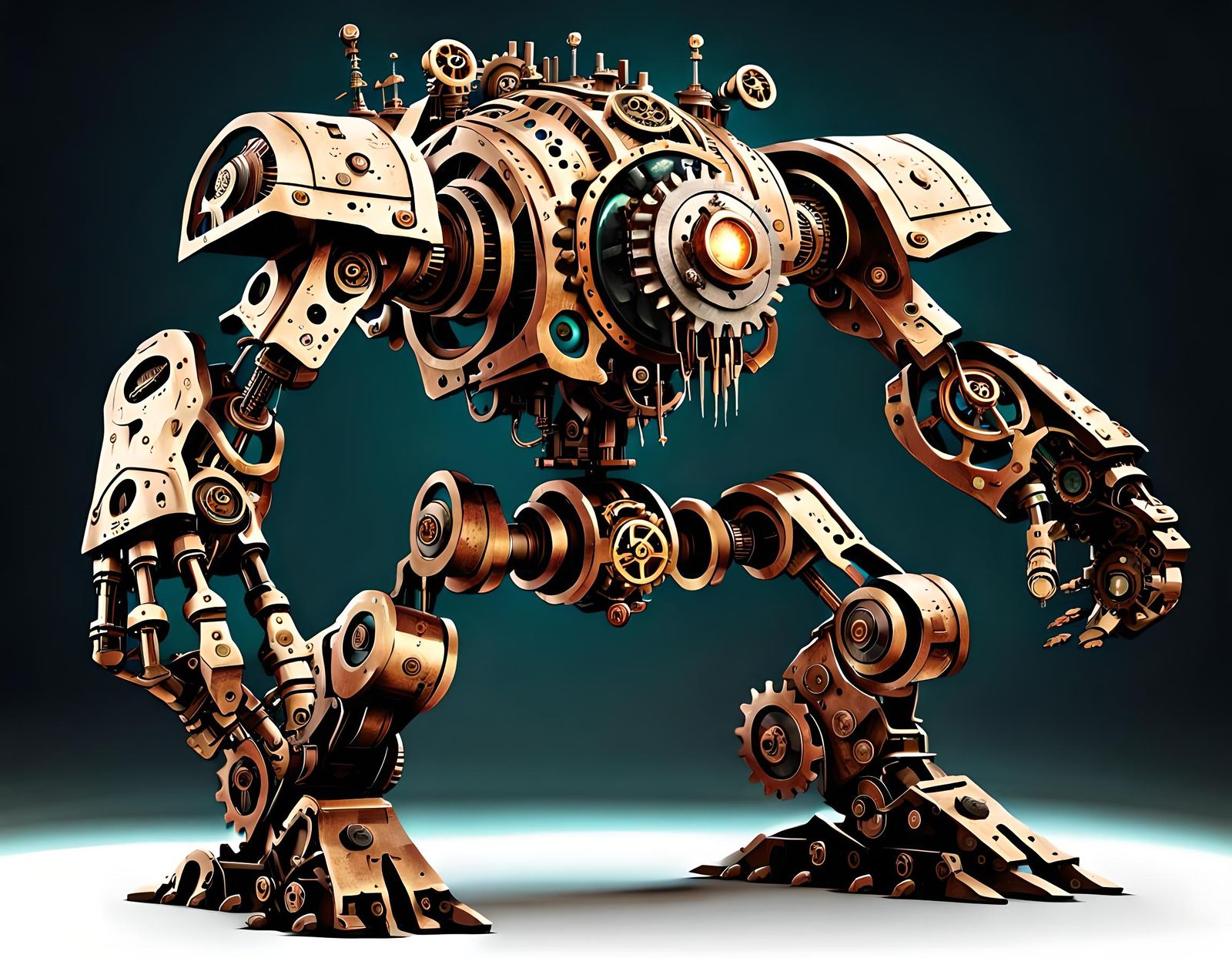 Steampunk warrior mech - AI Generated Artwork - NightCafe Creator