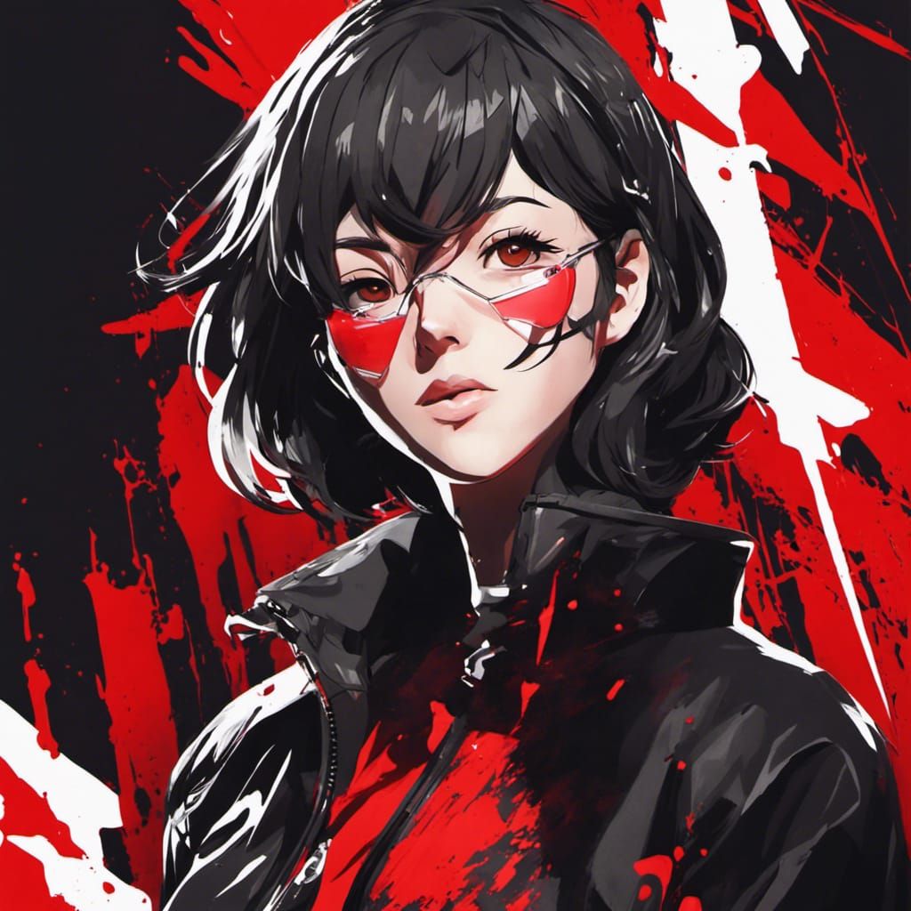 Style of persona 5, paint drip - AI Generated Artwork - NightCafe Creator