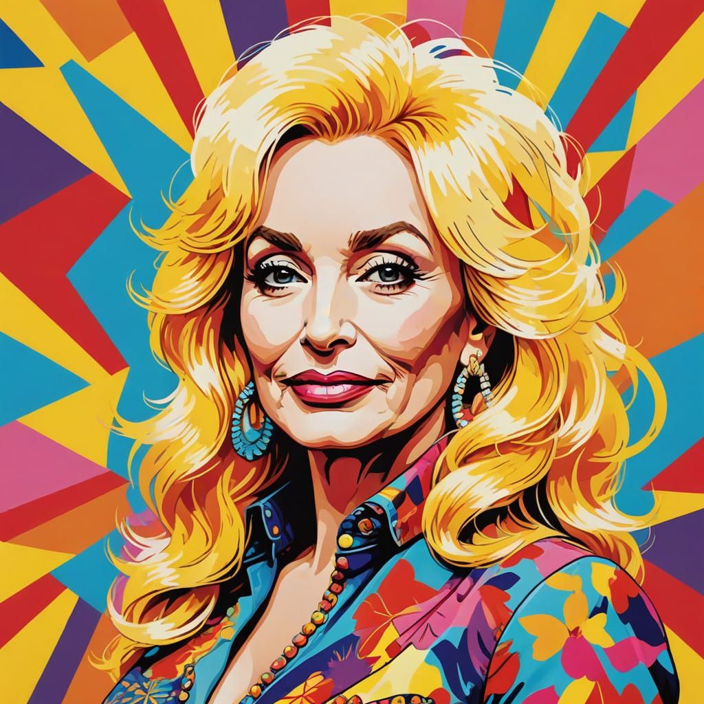 Vibrant Pop Art Portrait of Dolly Parton - AI Art