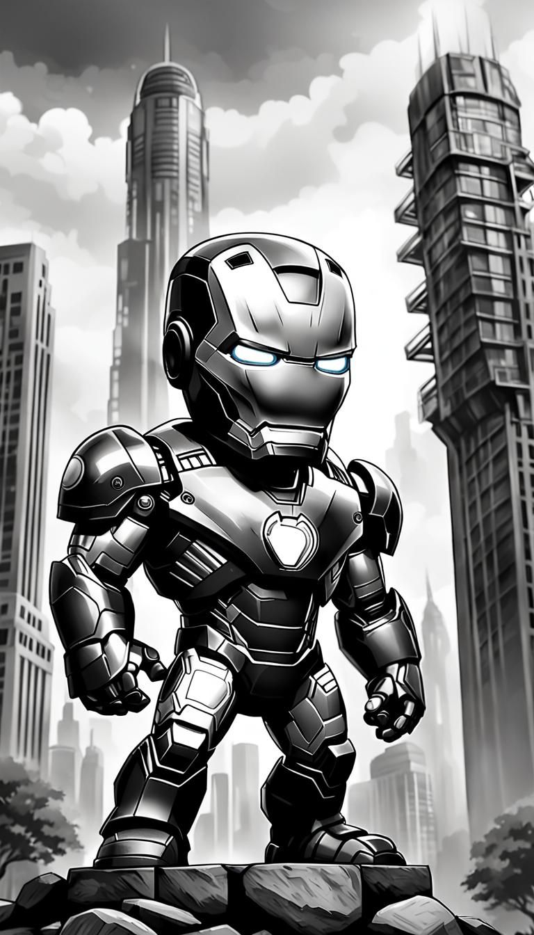 Chibi Iron Man looking serious - AI Generated Artwork - NightCafe Creator
