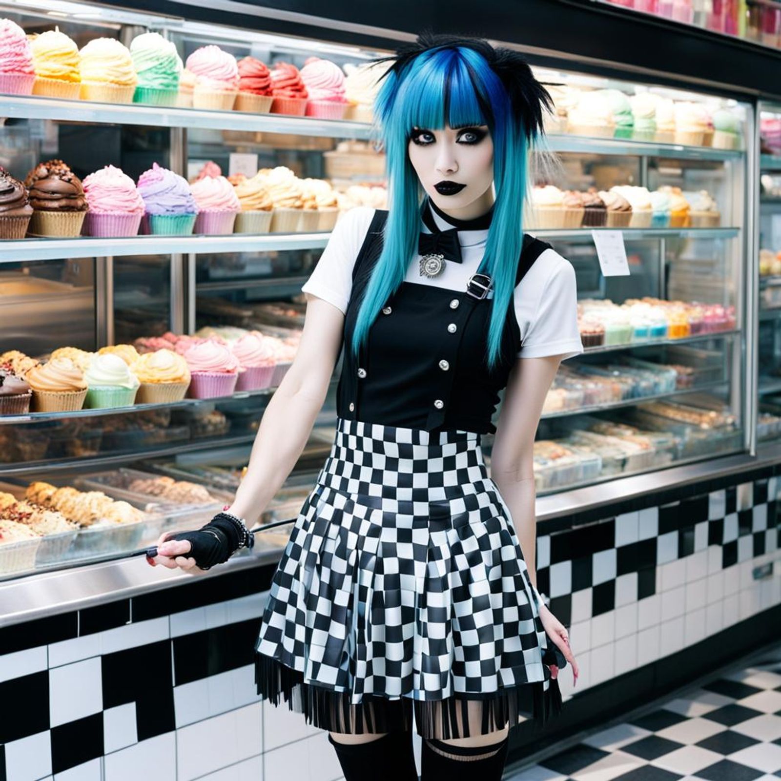 Emo Ice Cream Girl - AI Generated Artwork - NightCafe Creator
