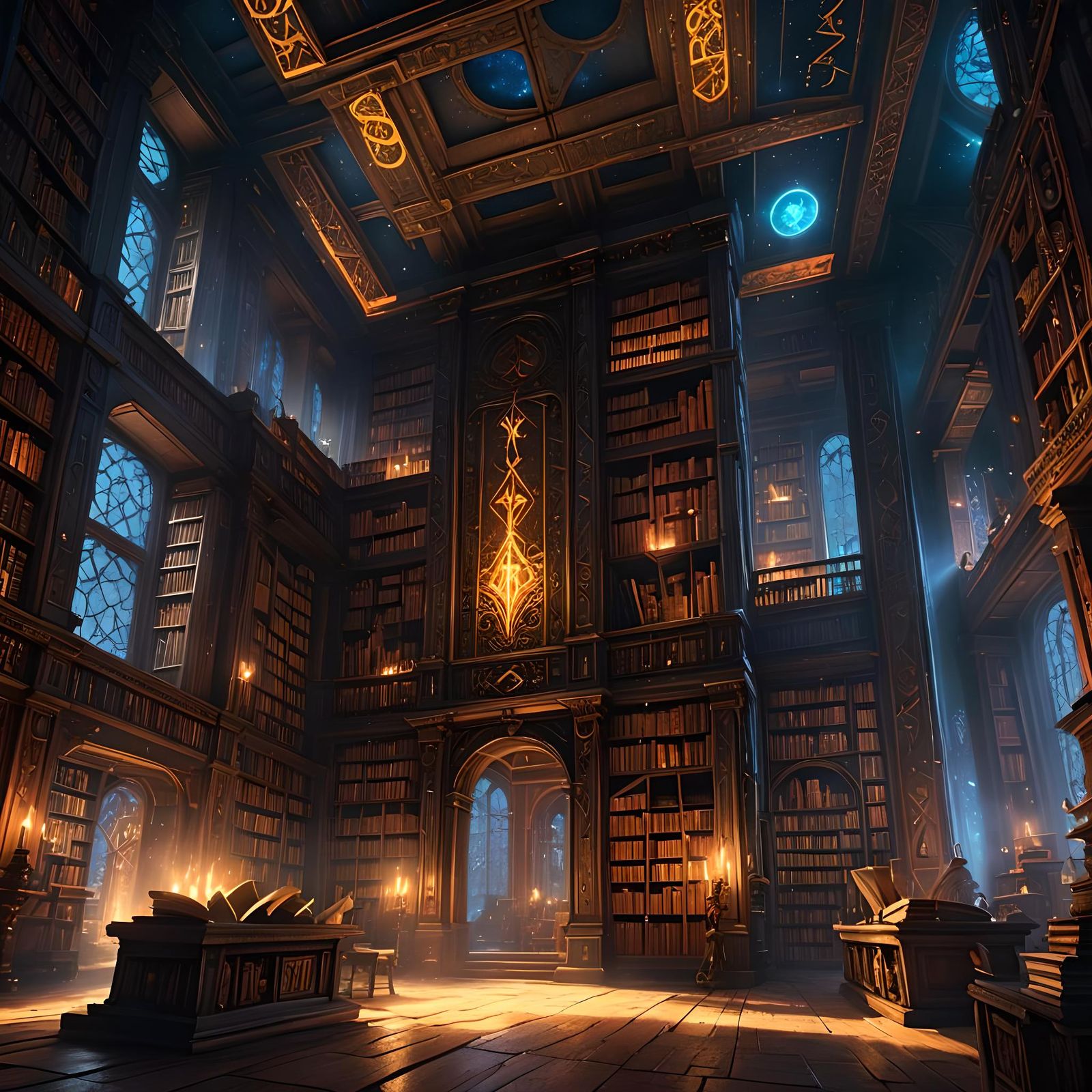 Magic Library - AI Generated Artwork - NightCafe Creator