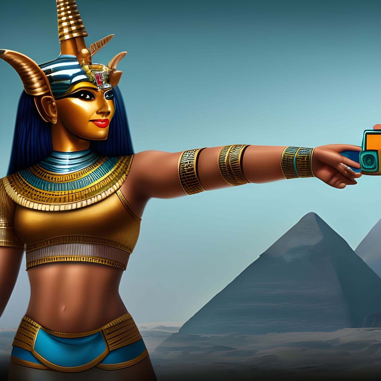 Egyptian Queen Hatshepsut Takes a Selfie - AI Generated Artwork - NightCafe Creator