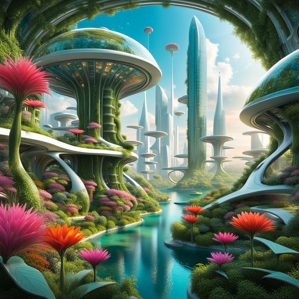 utopian world - AI Generated Artwork - NightCafe Creator