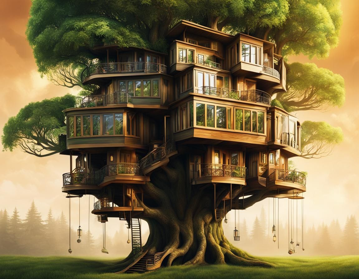 Treehouse 5 - AI Generated Artwork - NightCafe Creator