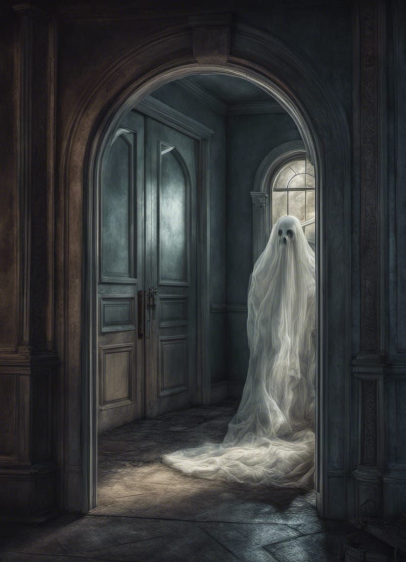 Ghost in a doorway - AI Generated Artwork - NightCafe Creator