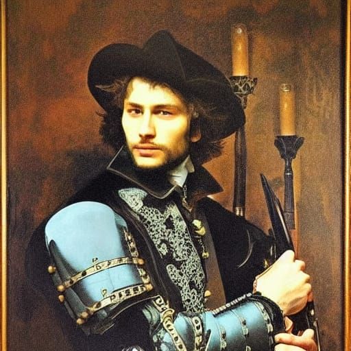 fractal diffusion;gothic, baroque, portrait; oil on canvas; Jensen ...