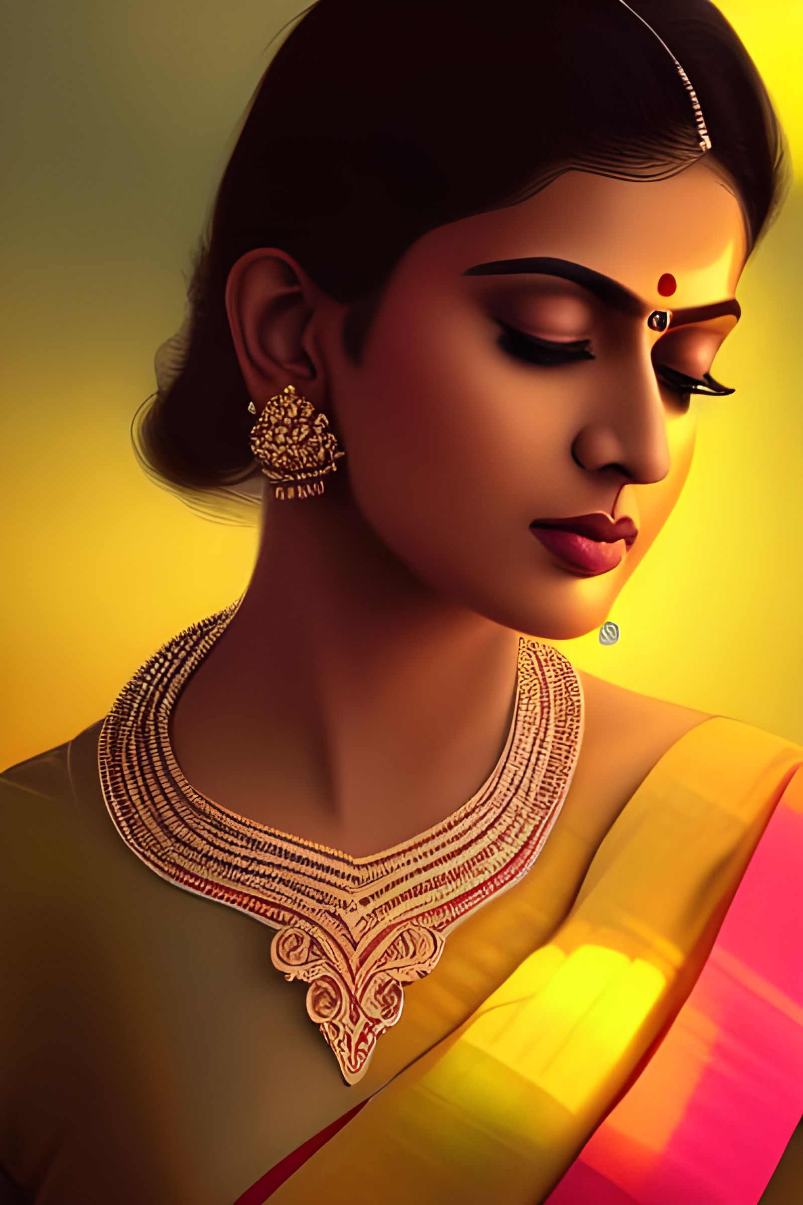 Malayali/Keralite Woman in Kasavu Saree (V1) - AI Generated Artwork ...