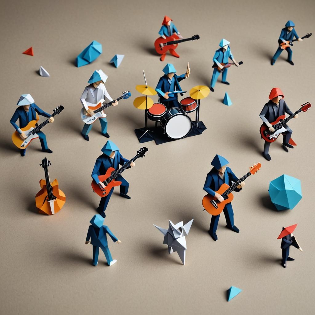 Paper rock band - AI Generated Artwork - NightCafe Creator