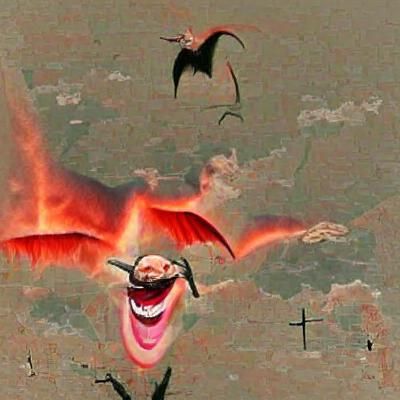 Satan laughing spreads his wings - AI Generated Artwork - NightCafe Creator