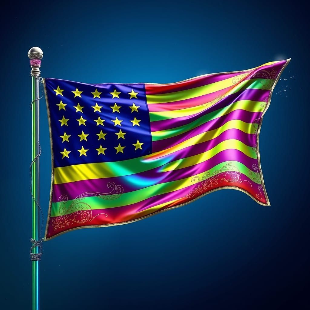 American flag 2025 edition - Vibrant American Flag with Irid...