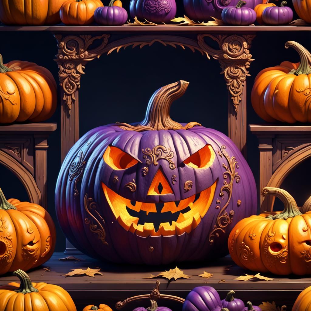 Pumpkin Carvings - AI Generated Artwork - NightCafe Creator