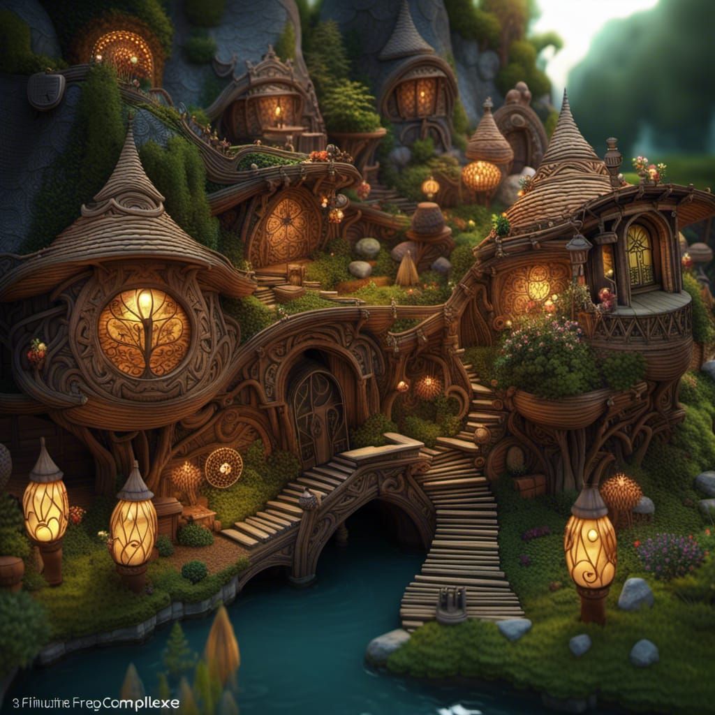 Permaculture Gnome Village: 3D ARTISTIC beautiful_but_strange Permaculture_AI_Masterpiece ...
