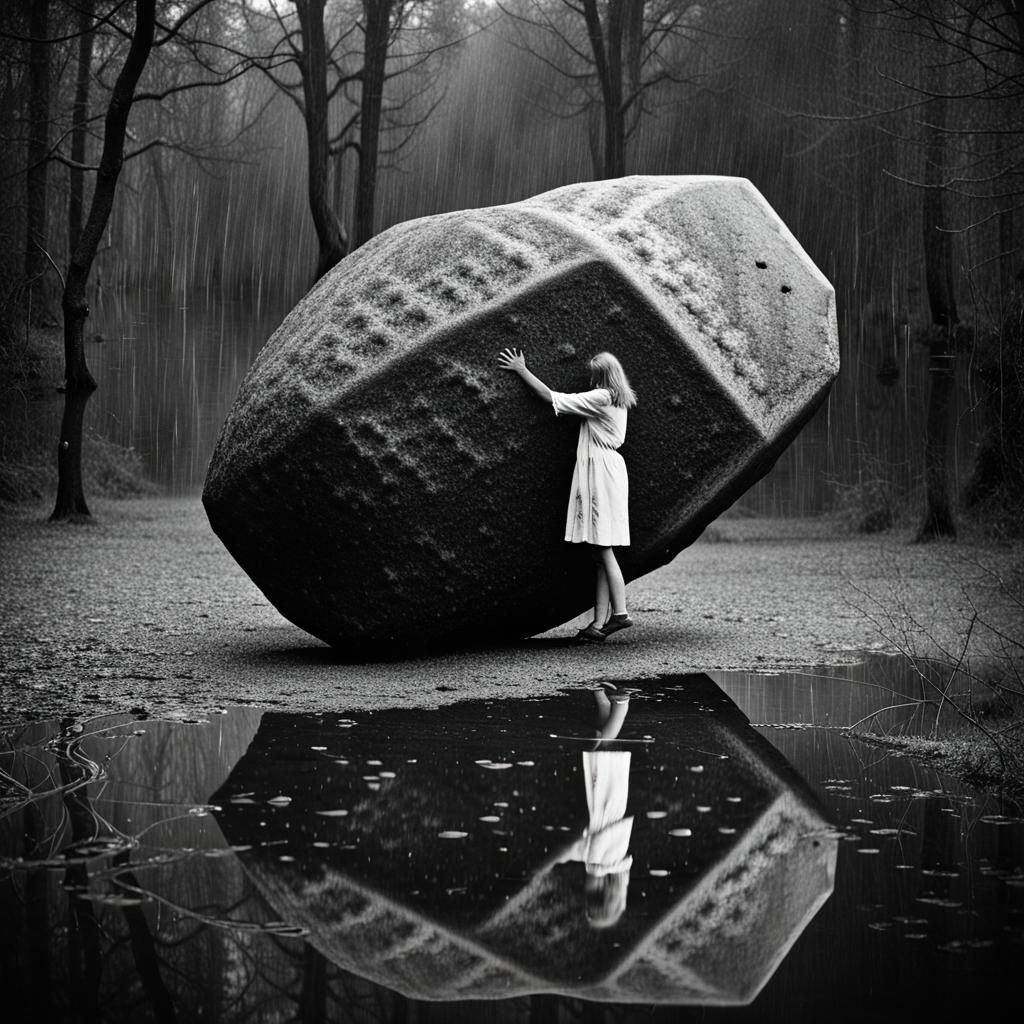 Woman and rock - AI Generated Artwork - NightCafe Creator