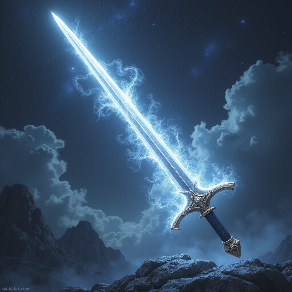 Sword of the Celestial Archon, Ethereal Blade of W... - AI Art