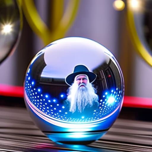 a Trio of spherical orbs in suspended animation containing a clear ...