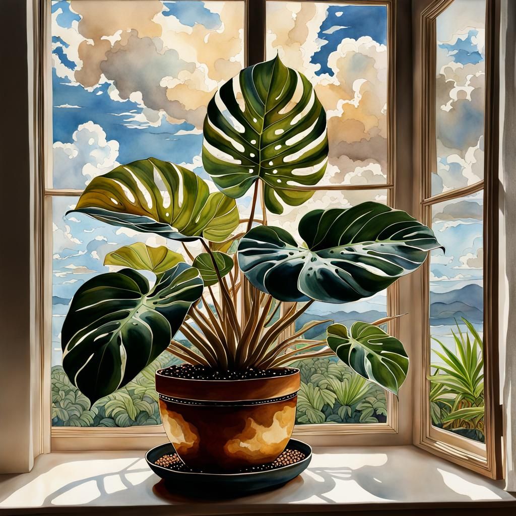 Monstera Deliciosa - AI Generated Artwork - NightCafe Creator