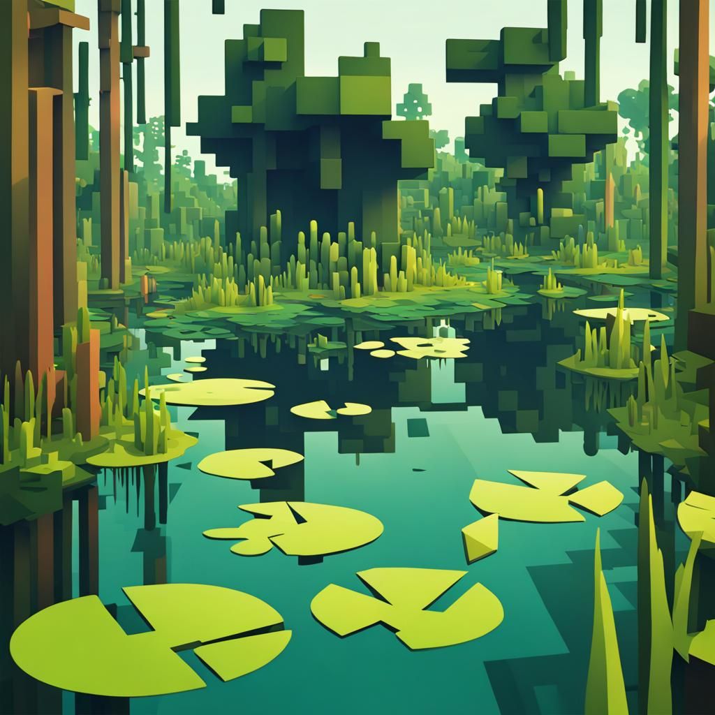 Minecraft Swamp - AI Generated Artwork - NightCafe Creator