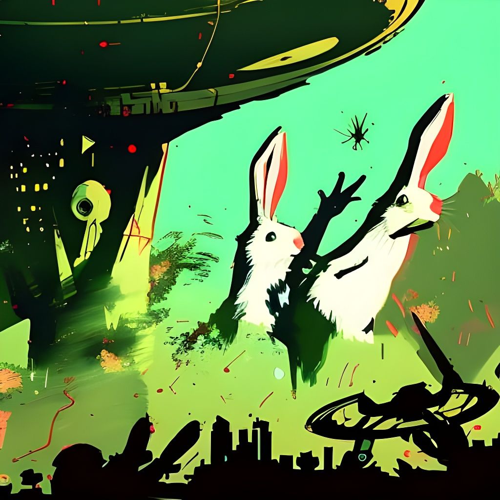 Imbecile rabbits attack greenish UFO ruining prospects of first contact ...