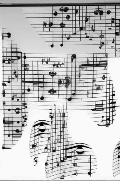 3D music; Graphic score, by composer "Cathy Berberian", "John Cage ...