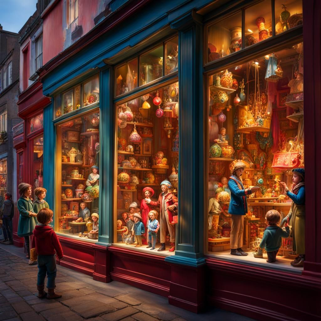 Toy Shop Window Display. - AI Generated Artwork - NightCafe Creator