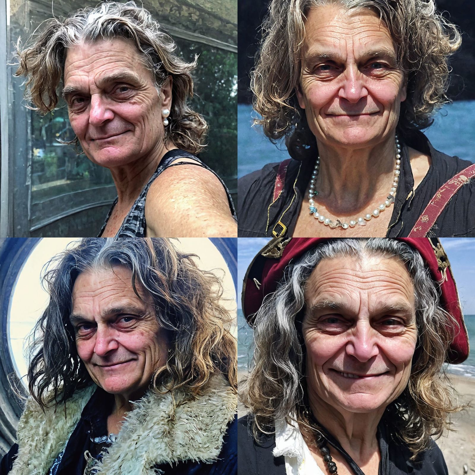 Ethereal Pirate Maiden Admires Her Reflection - AI Art