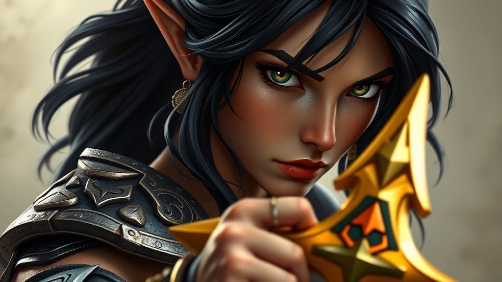 Stylized Elf Swordswoman - Stylized Elf Swordswoman