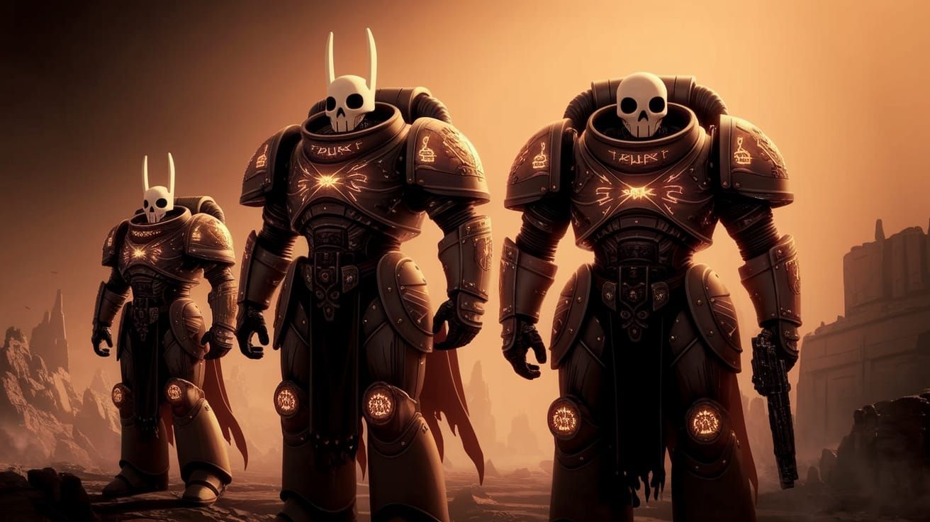 Aeldari Warriors Stand with Hollow Knight Assassin... - AI Art