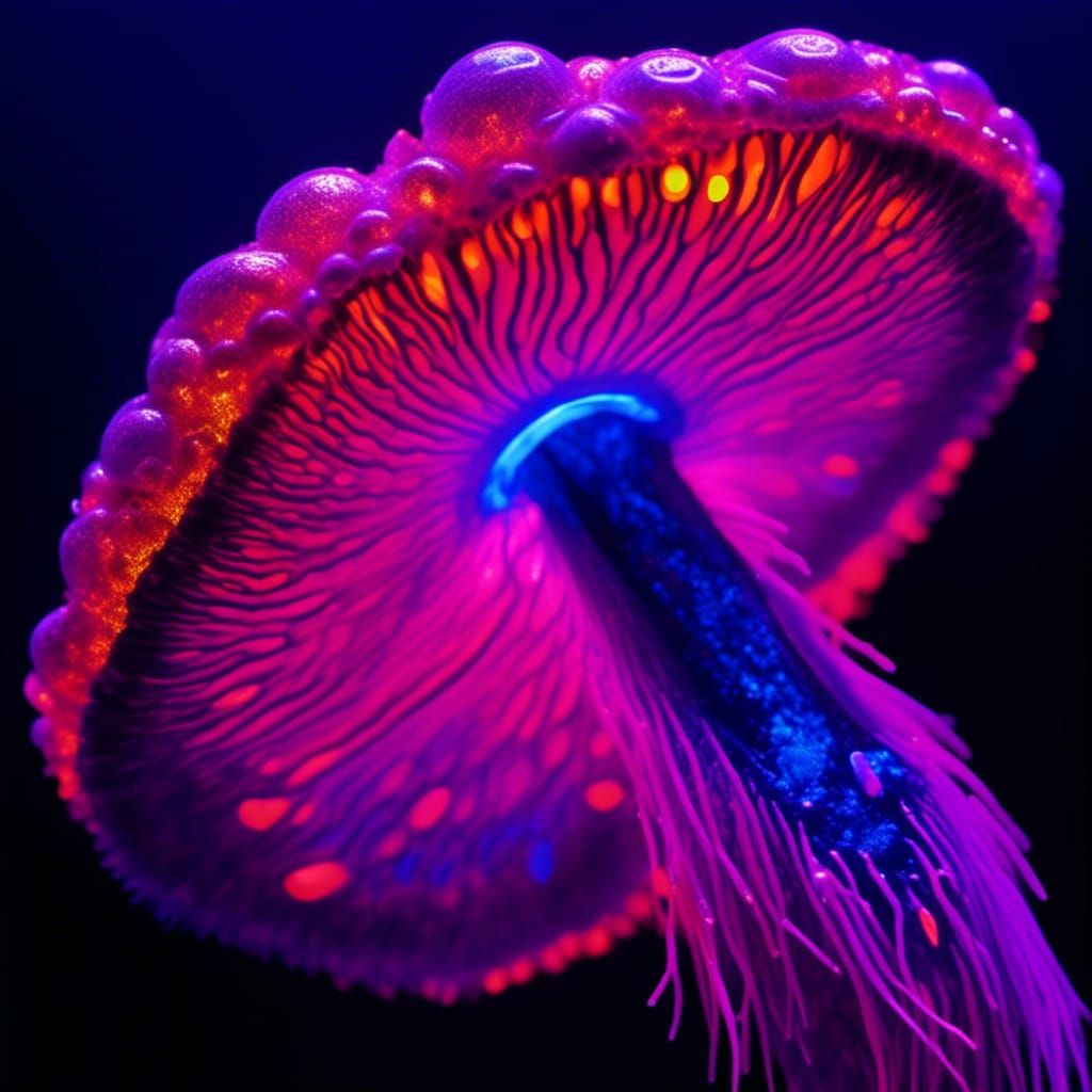 Microphotograph Panoramic Blacklight portrait of a living Opal and ...