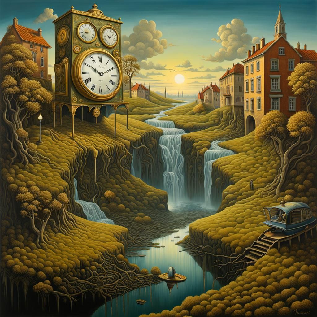 clock melting - AI Generated Artwork - NightCafe Creator