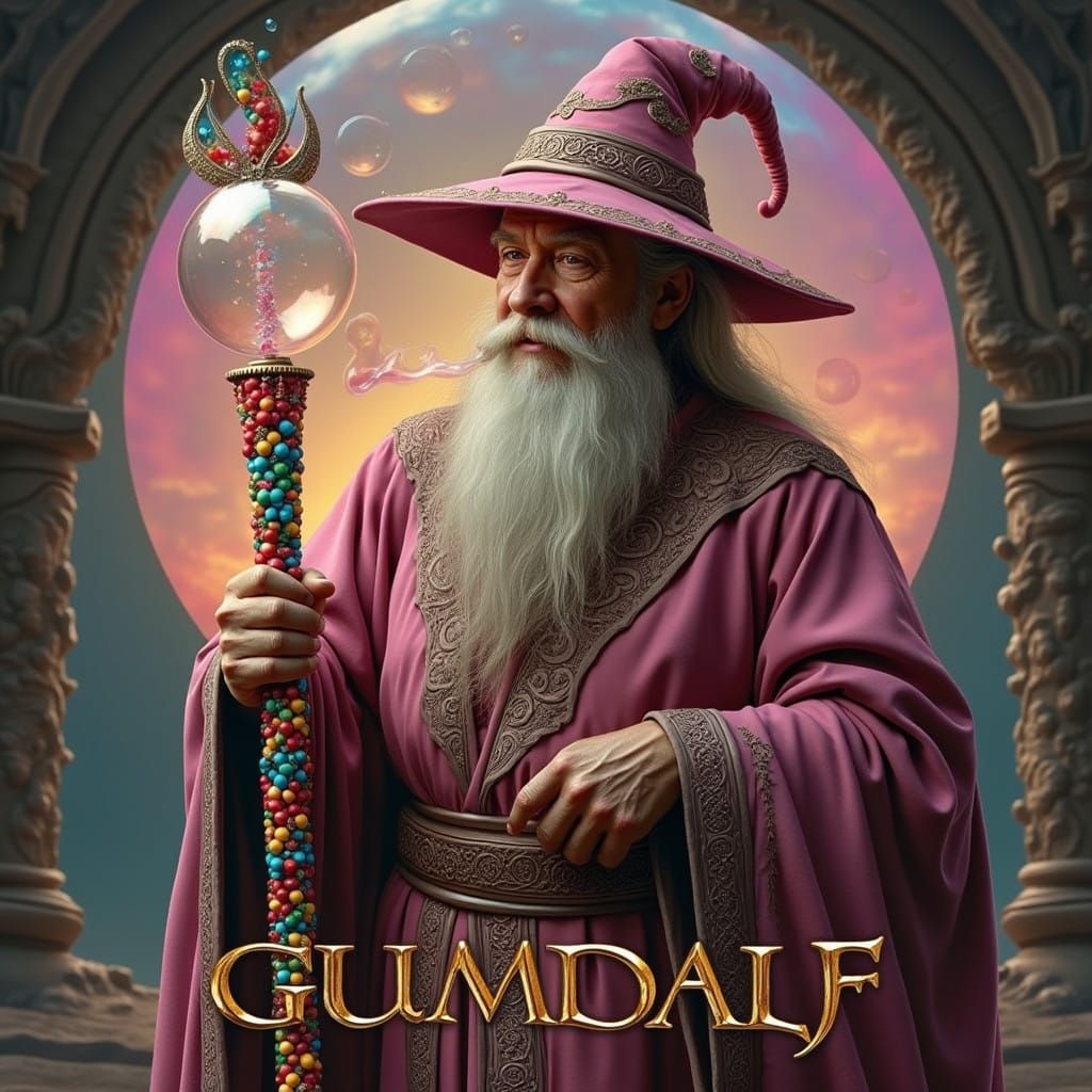 Meet the secret 6th wandering wizard: GUMDALF the pink! 😅👍