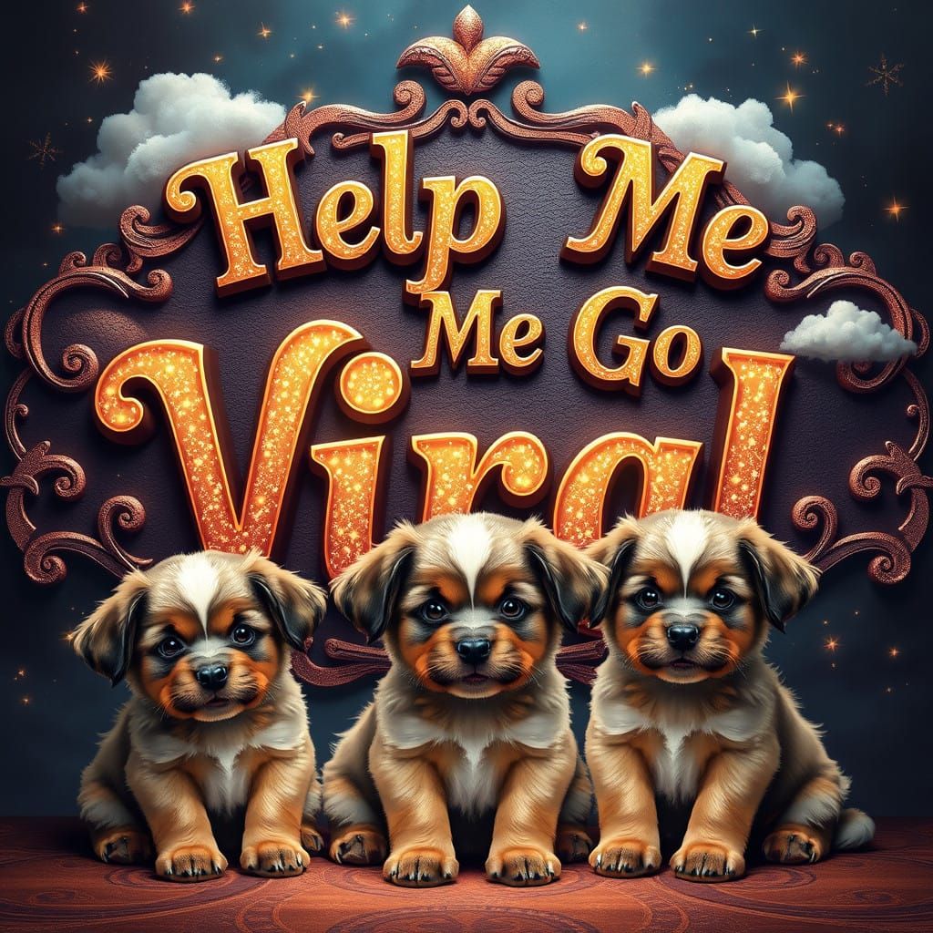 Adorable Puppies Begging for Viral Fame in Whimsic... - AI Art
