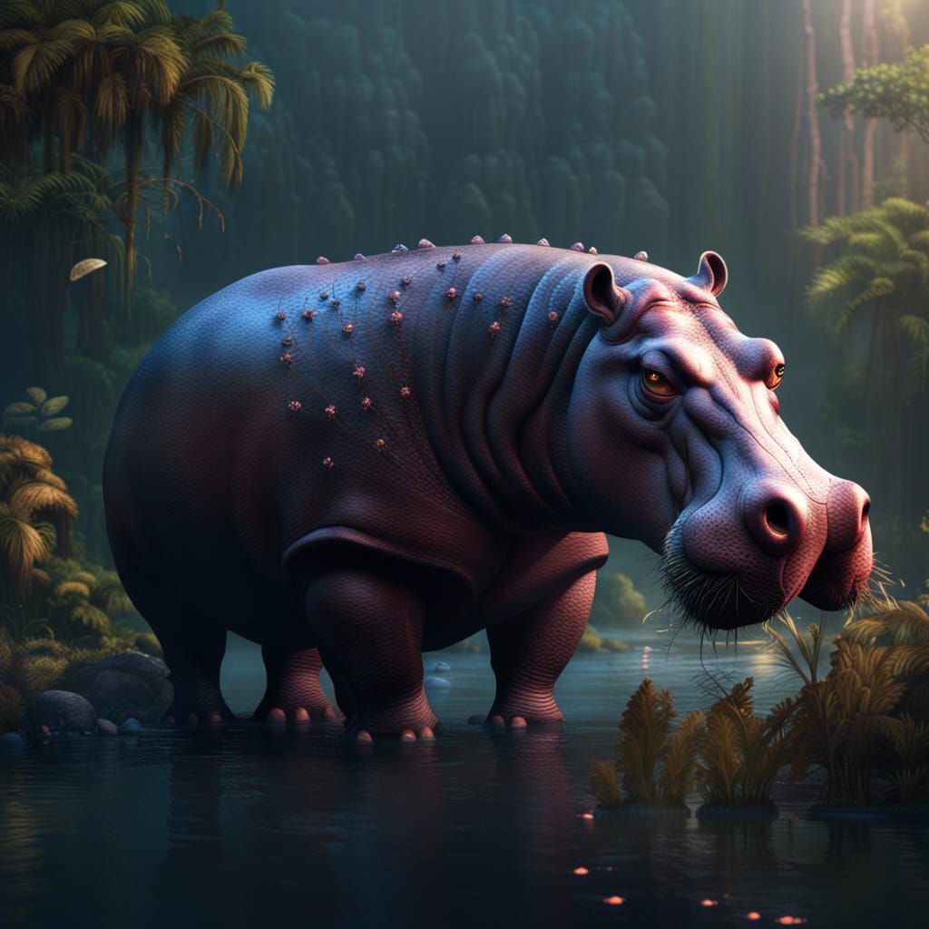 Hippopotamus - AI Generated Artwork - NightCafe Creator