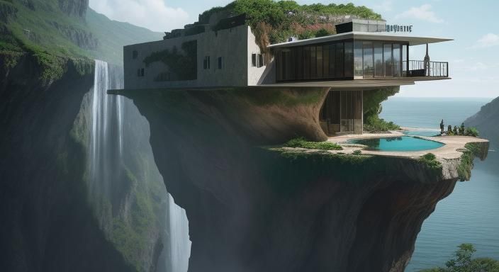 A stunning scene of an incredible impossible architecturally designed ...