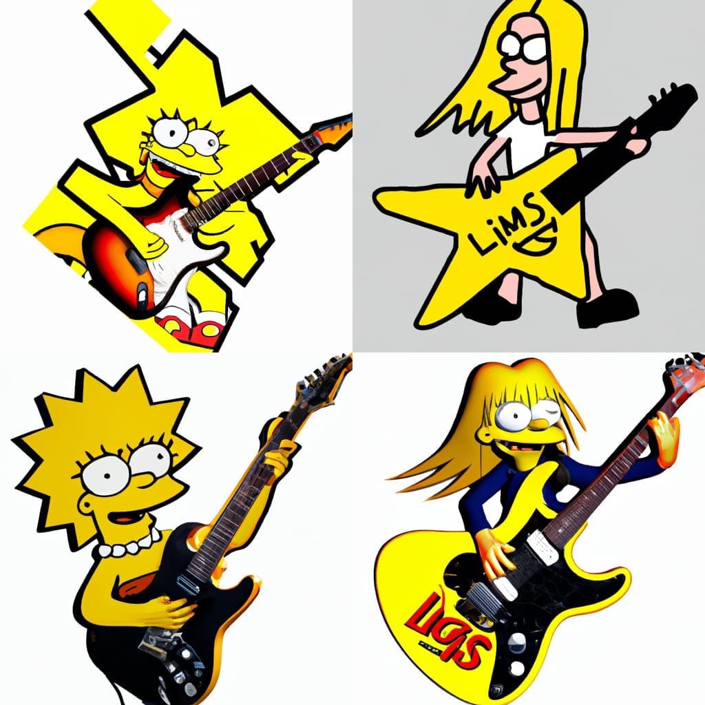 Lisa Simpson guitar shred - AI Generated Artwork - NightCafe Creator