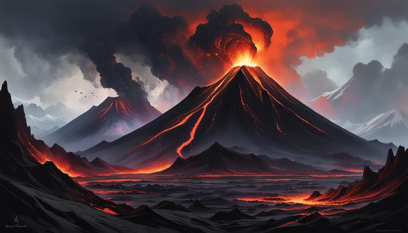 erupting volcano - AI Generated Artwork - NightCafe Creator